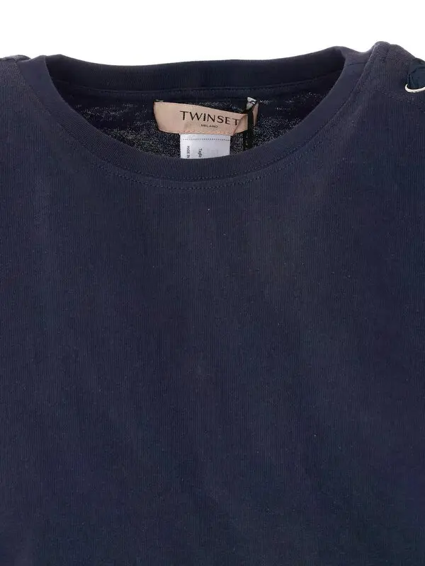 TWINSET Tie-detail Crew-neck T-shirt - Blue
