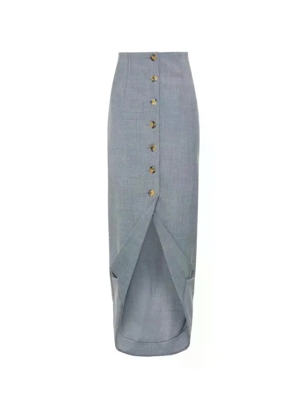 A.W.A.K.E. Mode Tailored Skirt With Button Detail