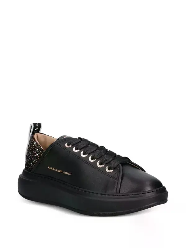ALEXANDER SMITH Wembley Embellished Lace-up Sneakers - Black