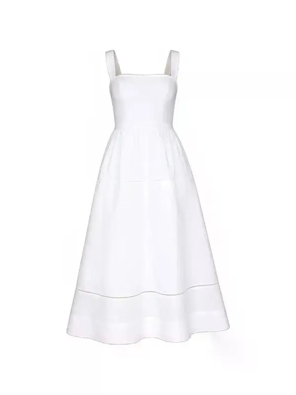 REFORMATION Petites Everett Square-neck Midi Dress - White