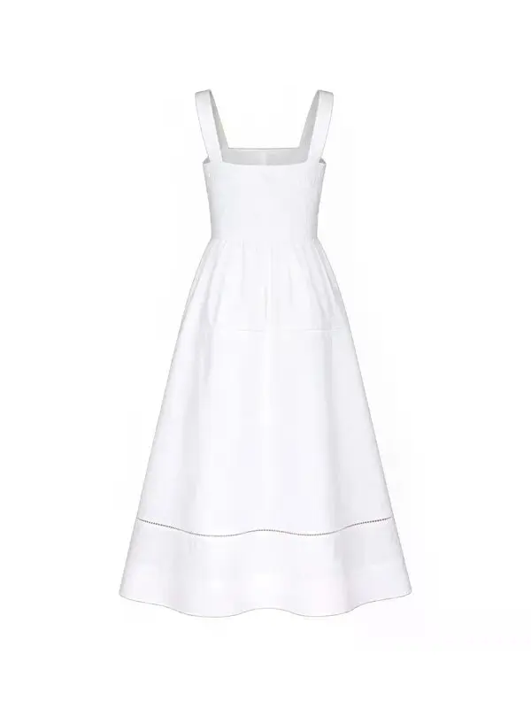 REFORMATION Petites Everett Square-neck Midi Dress - White