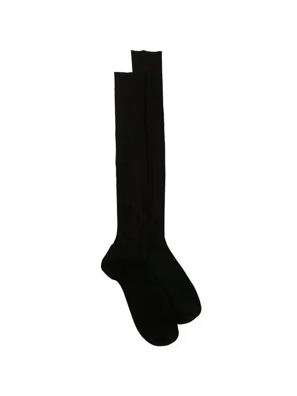 Zegna Cotton Knee-high Socks - Brown