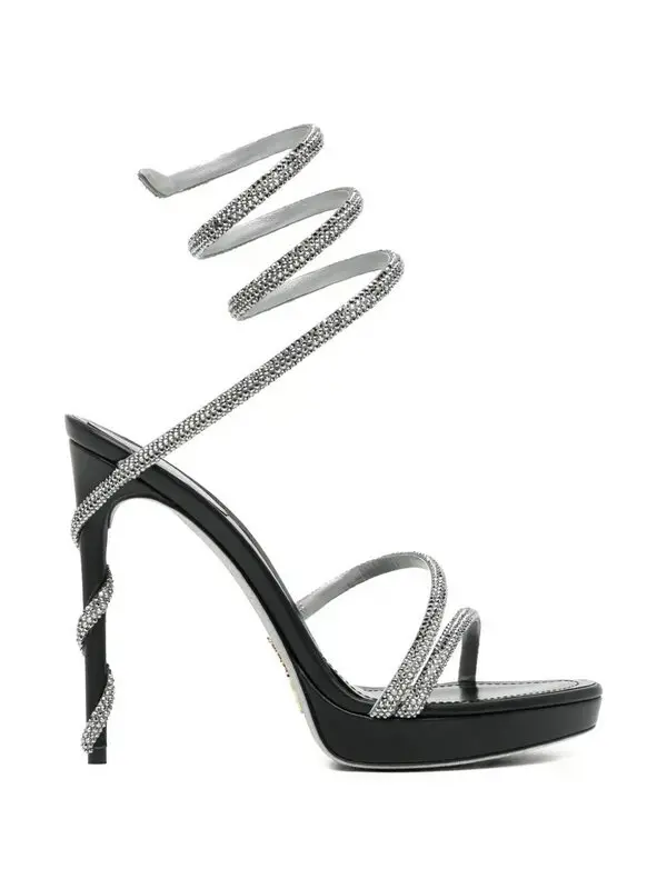 Rene Caovilla 105mm Margot Crystal Embellished Sandals - Black