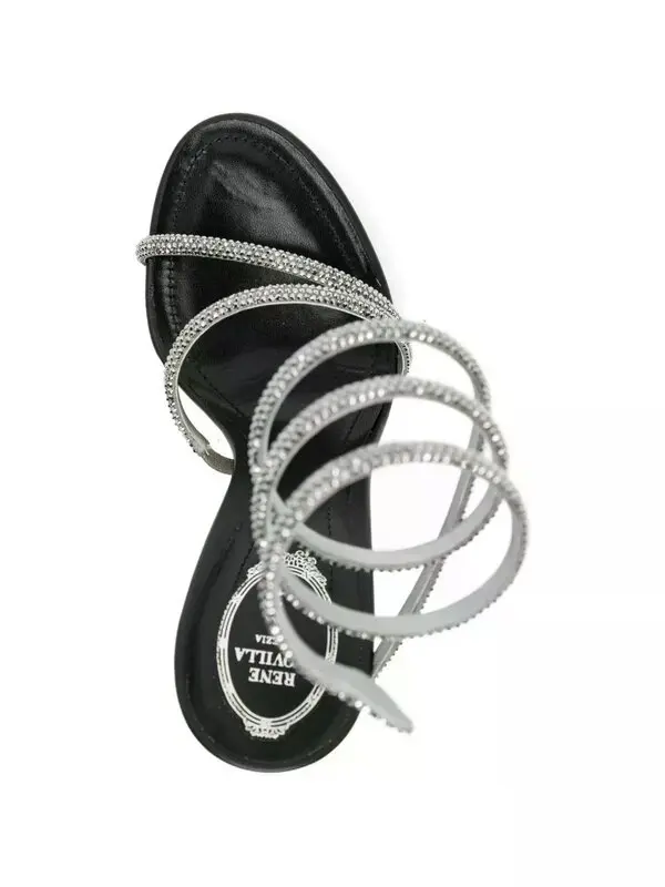 Rene Caovilla 105mm Margot Crystal Embellished Sandals - Black