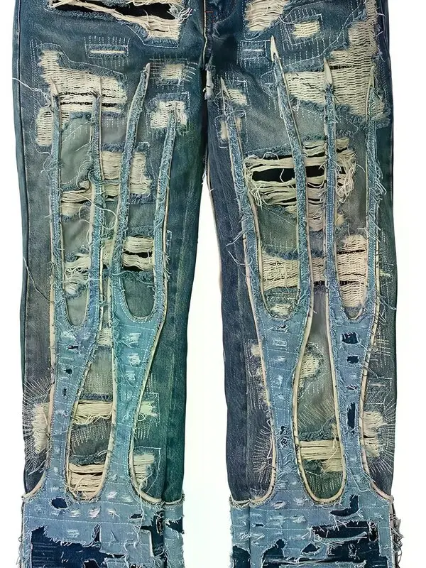 WHO DECIDES WAR BY EV BRAVADO Distressed Trousers