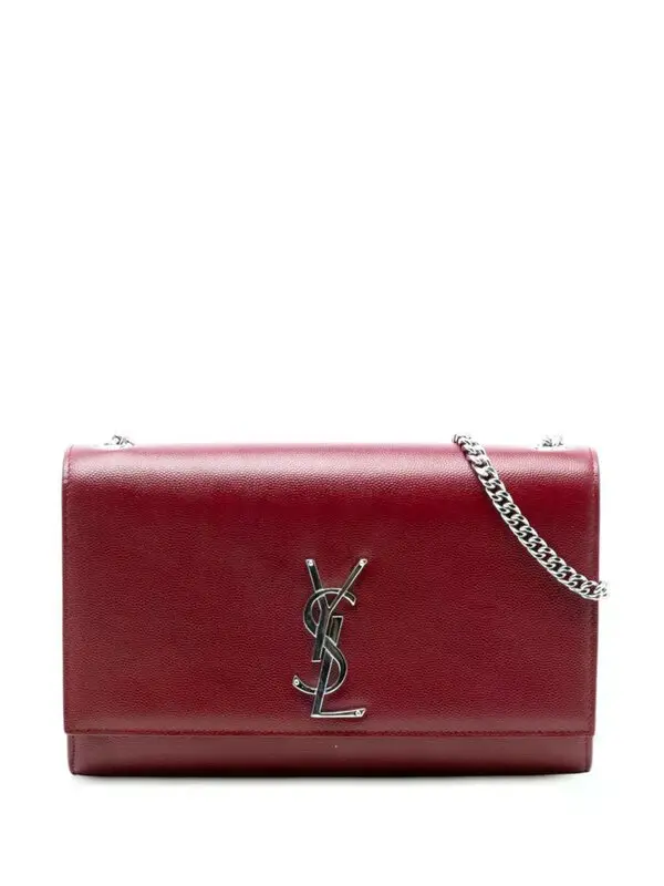 Saint Laurent 2018 Grain De Poudre Monogram Kate Crossbody Bag - Red