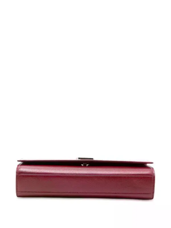 Saint Laurent 2018 Grain De Poudre Monogram Kate Crossbody Bag - Red