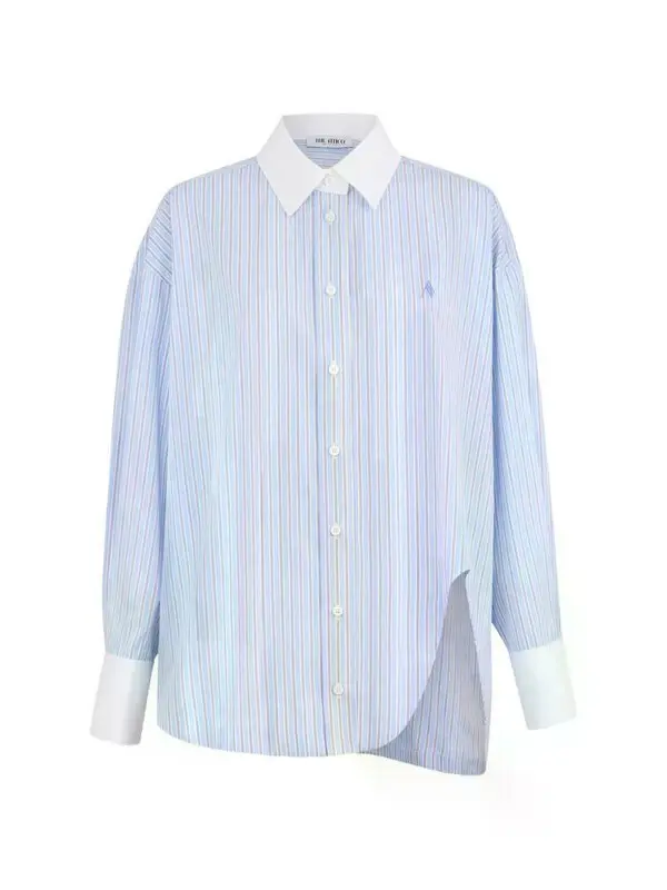 Attico Striped Asymmetric Shirt - Blue