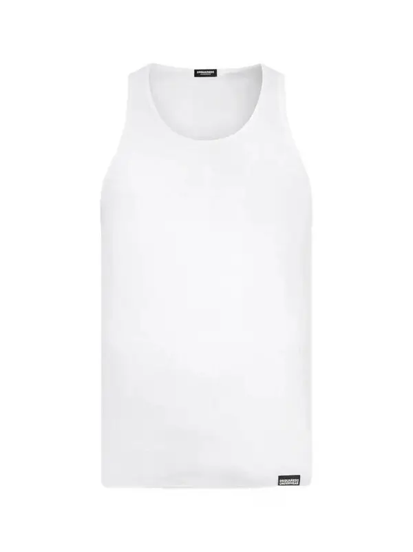 Dsquared2 Sleeveless Ribbed Crew Neck Tank Top - White