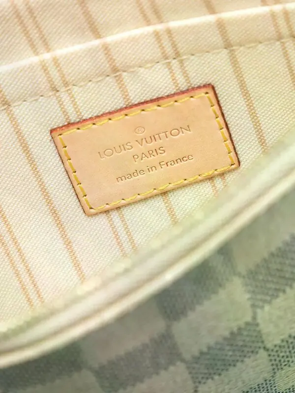 LOUIS VUITTON 2014 Damier Azur Neverfull Mm Pouch - White