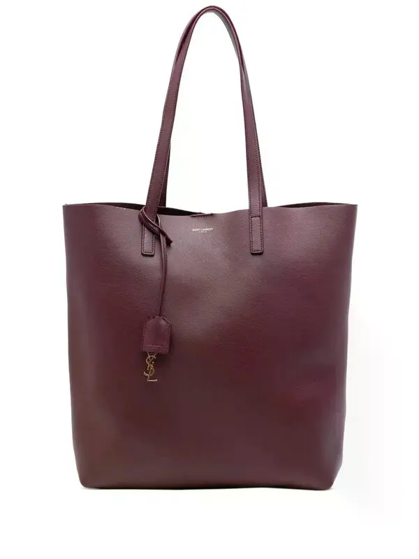 Saint Laurent North South Leather Shopping Tote Bag - Red