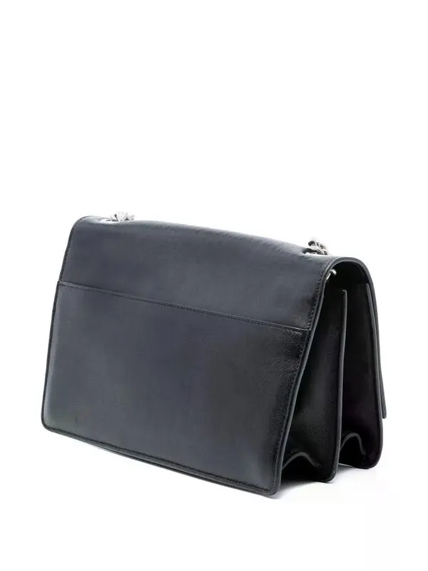 Saint Laurent 2018 Lambskin Monogram Flap Crossbody Bag - Black