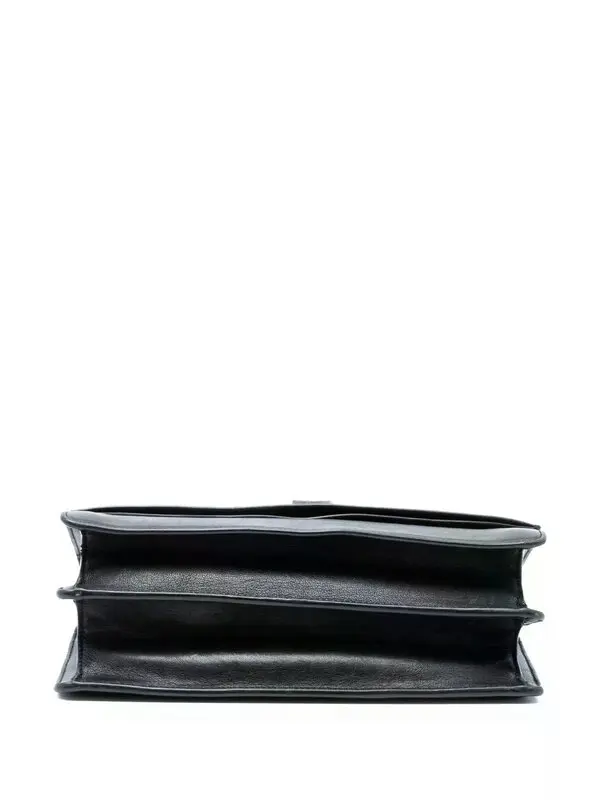 Saint Laurent 2018 Lambskin Monogram Flap Crossbody Bag - Black