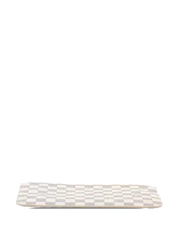 LOUIS VUITTON Damier Azur Neverfull Mm Pouch 2019 - White