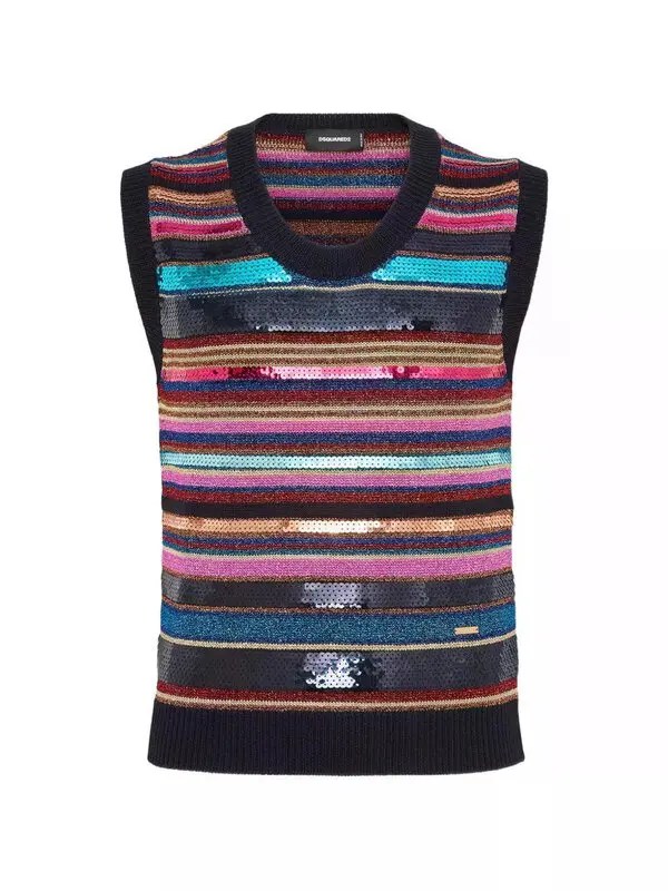 Dsquared2 Striped Sequinned Vest