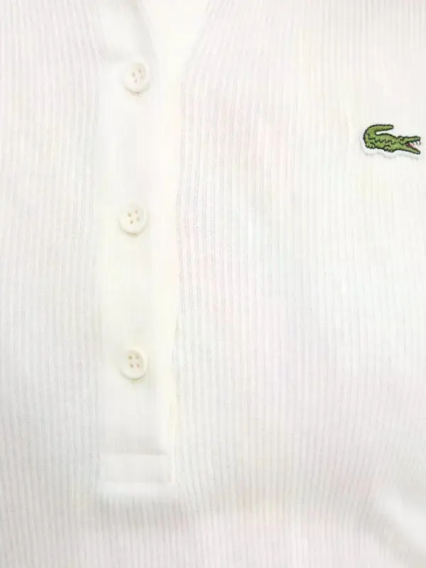 Lacoste Ribbed Long-sleeves Polo Shirt - White
