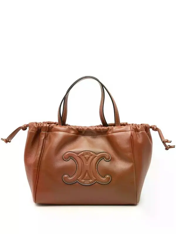 Celine 2023 Small Cuir Triomphe Cabas Drawstring Satchel