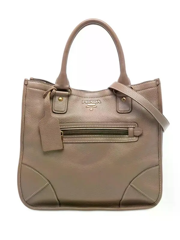 Prada Cervo Open Convertible Tote Satchel