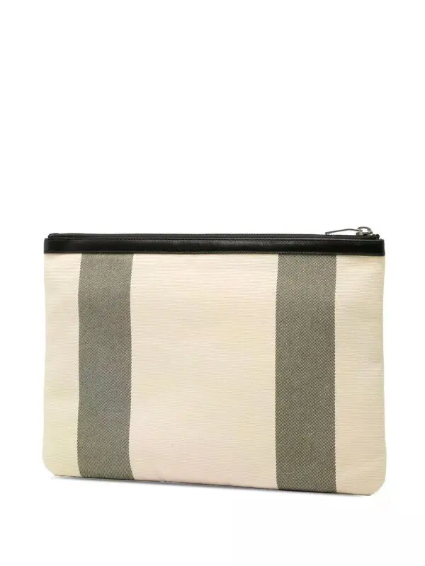 Saint Laurent 2015 Canvas Beach Zip Clutch