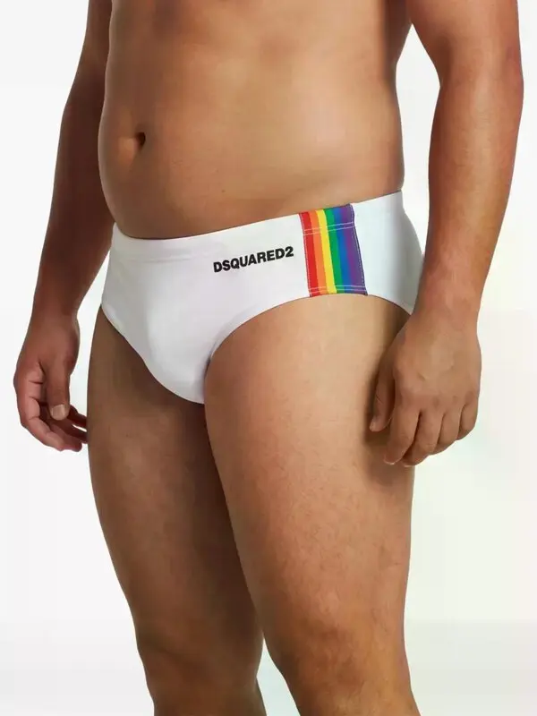 Dsquared2 Striped Swim Briefs - White