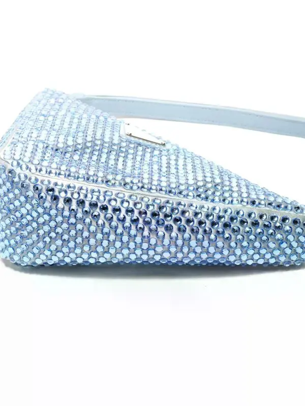Prada Crystal-embellished Shoulder Bag - Blue