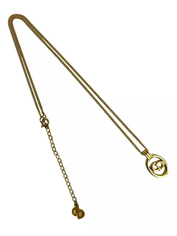 Dior Cd Logo Pendant Necklace - Gold