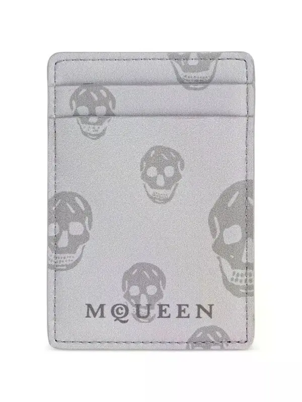 Alexander McQueen Skull Print Cardholder - Grey