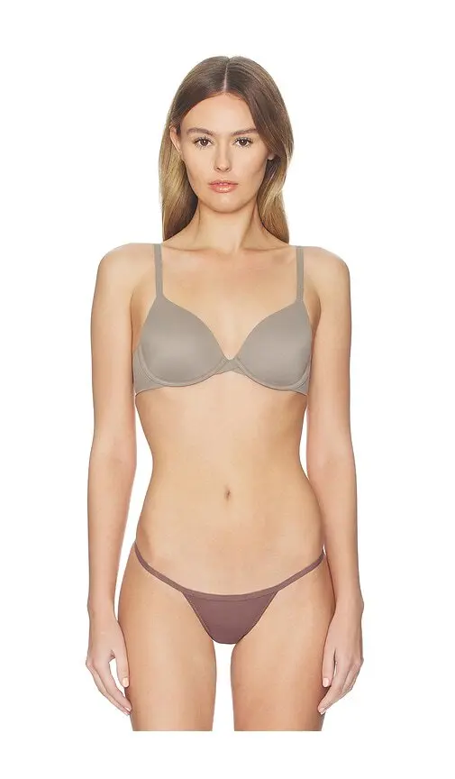 Calvin Klein Lightly Lined T-shirt Bra In Taupe - Mink