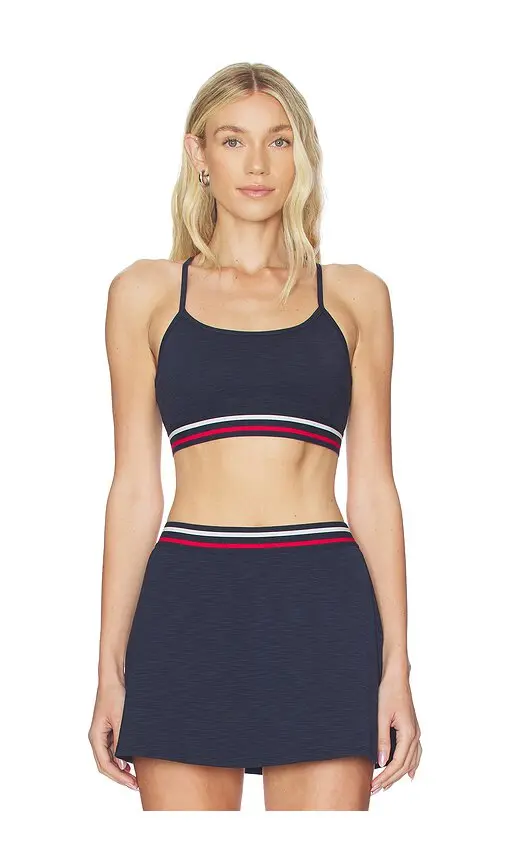 Splits59 Cali Active Rib Sports Bra In Navy - Heather Indigo