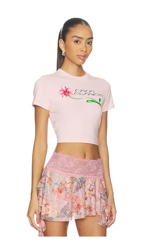 Casablanca Orchid Logo Cropped Baby Tee