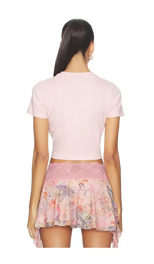 Casablanca Orchid Logo Cropped Baby Tee