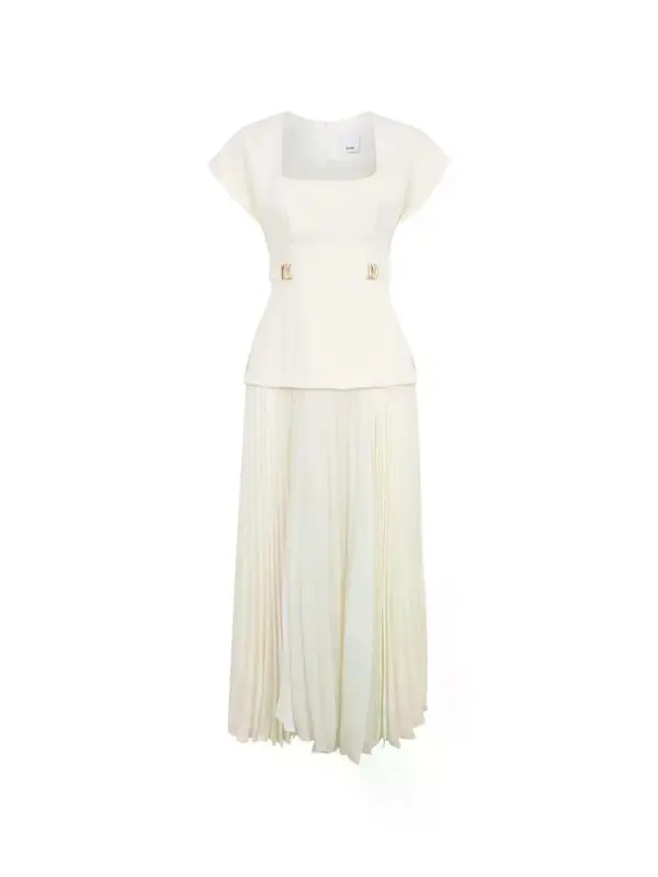 Acler Bollow Square-neck Pleated Maxi Dress