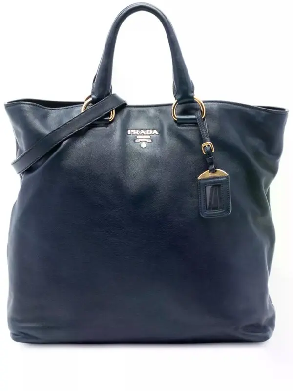 Prada Soft Calf Open Convertible Tote Satchel