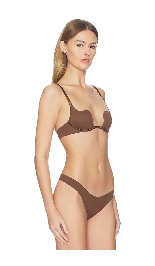 FLEUR DU MAL Le Stretch Micro Seduce U-plunge Bra In Brown - Cocoa