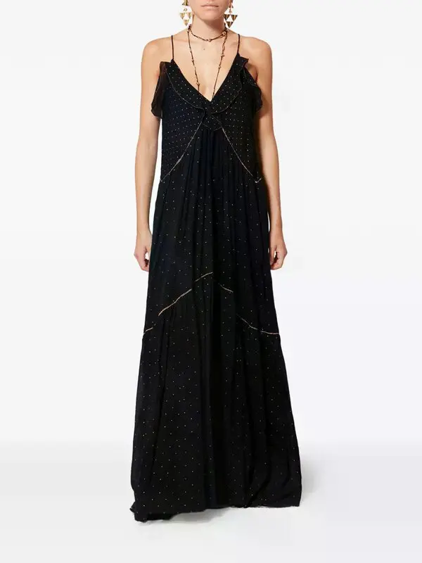 MARANT ETOILE Vasma Ruffled V-neck Maxi Dress