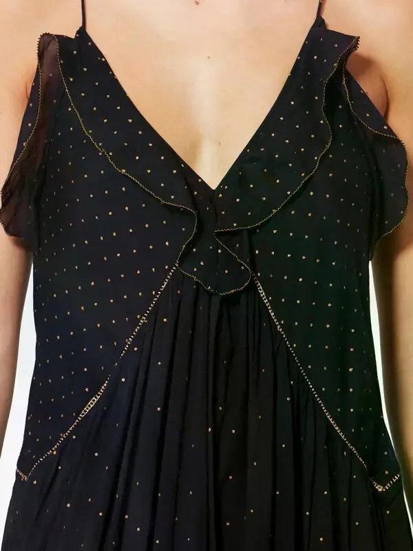 MARANT ETOILE Vasma Ruffled V-neck Maxi Dress