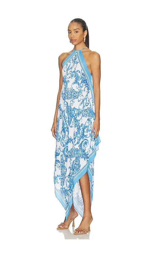 L'Agence Elise Halter Midi Dress - Blue | Editorialist