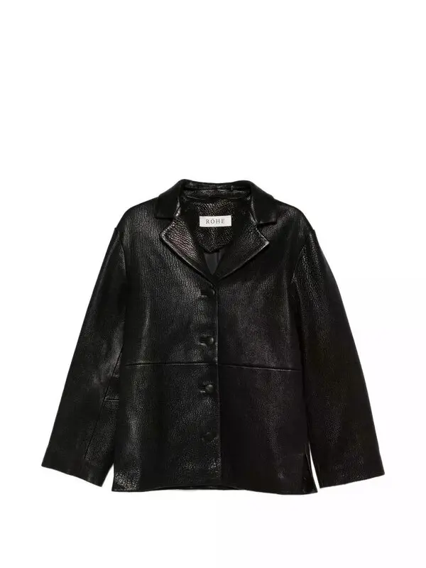 RÓHE Single-breasted Grained Leather Jacket