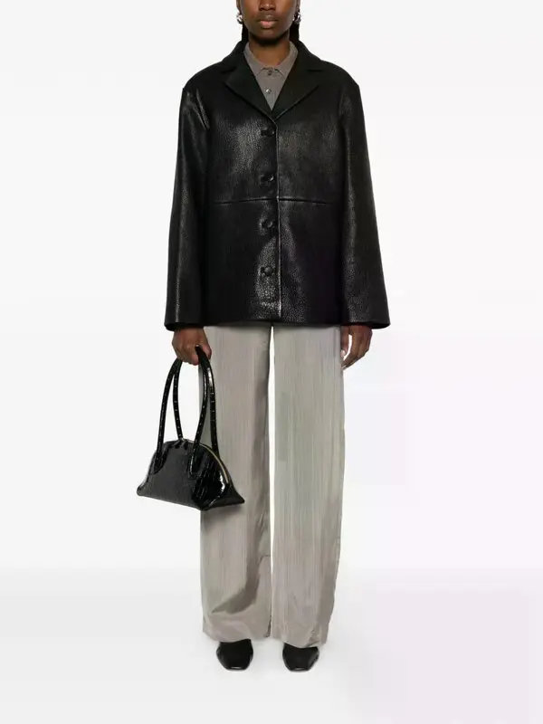 RÓHE Single-breasted Grained Leather Jacket