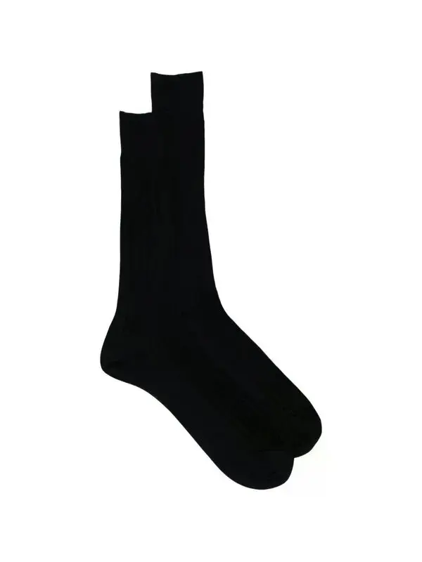 Zegna Logo-print Ankle Socks - Black