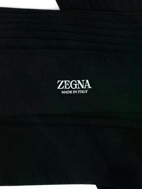 Zegna Logo-print Ankle Socks - Black