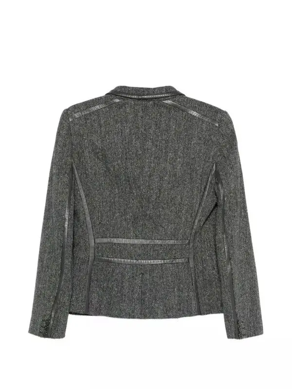 Dolce & Gabbana Lambskin Trim Herringbone Jacket