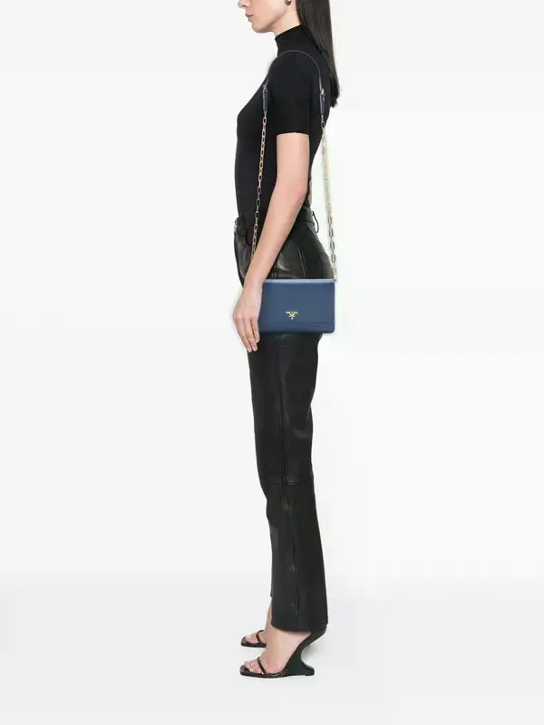 Prada Saffiano Wallet On Chain Crossbody Bag - Blue
