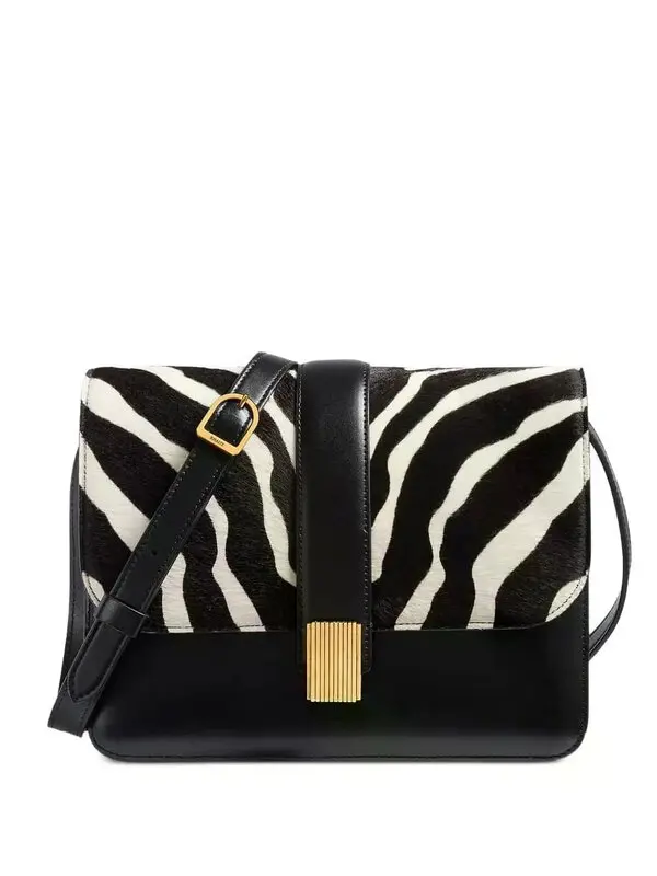 Khaite Blake Zebra-print Cross Body Bag - Black