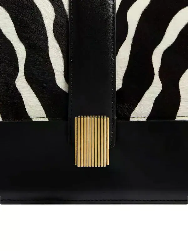 Khaite Blake Zebra-print Cross Body Bag - Black