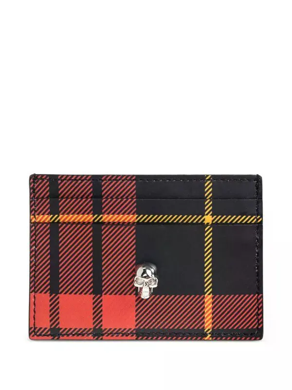 Alexander McQueen Tartan Skull Cardholder - Black