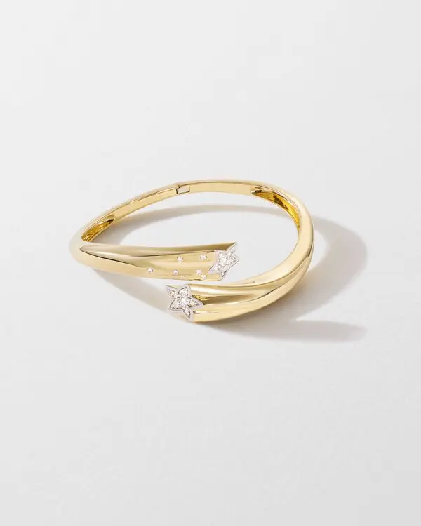 ROXANNE FIRST Diamond And Gold Shooting Star Bangle Bracelet - Yellow Gold