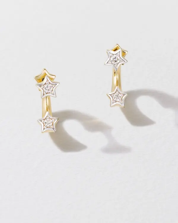 ROXANNE FIRST Diamond Shooting Star Stud And Jacket Earrings - Yellow Gold