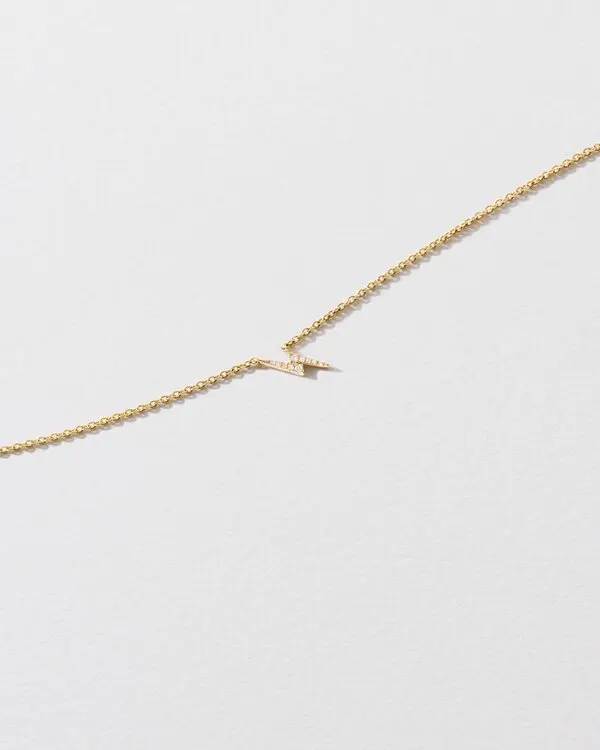 ROXANNE FIRST Diamond And Sapphire Lightning Bolt Pendant Necklace - Yellow Gold