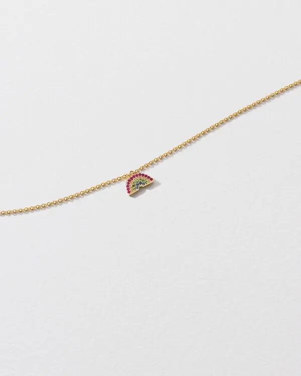ROXANNE FIRST Sapphire Rainbow Icon Pendant Necklace - Yellow Gold